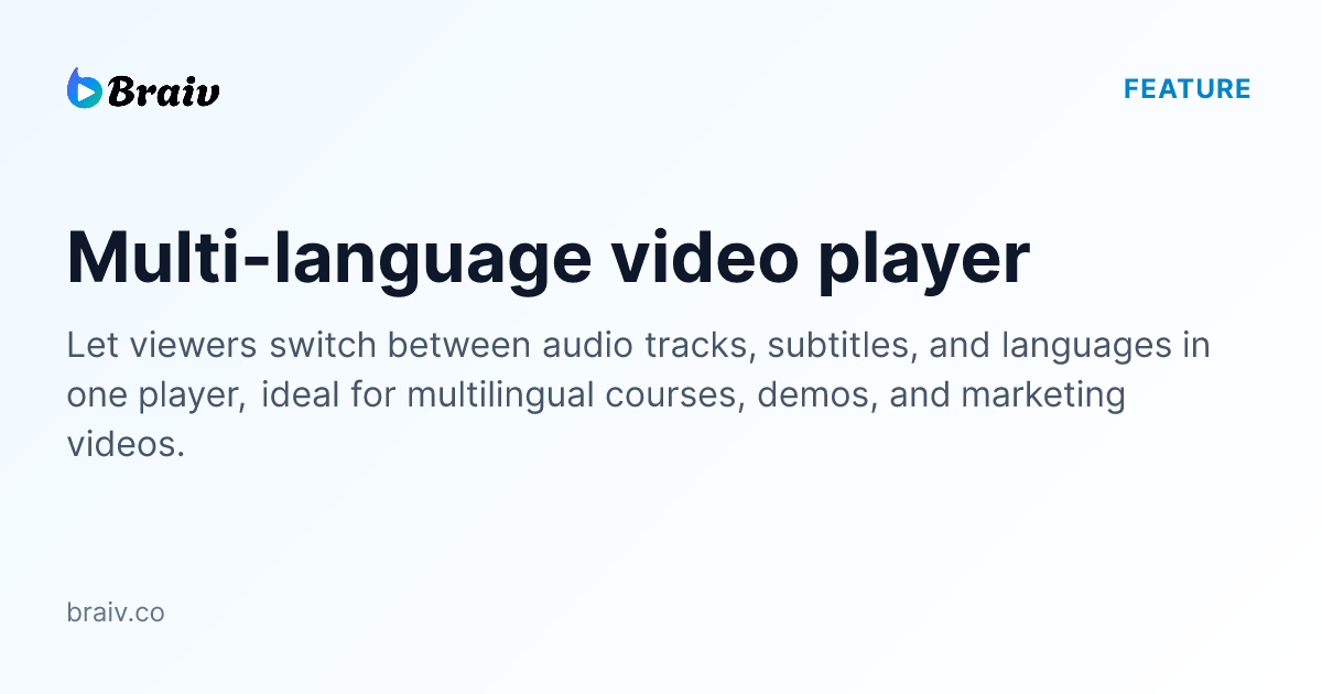 Multi-Language Video Player — Viewers Switch Languages On-Screen | Braiv